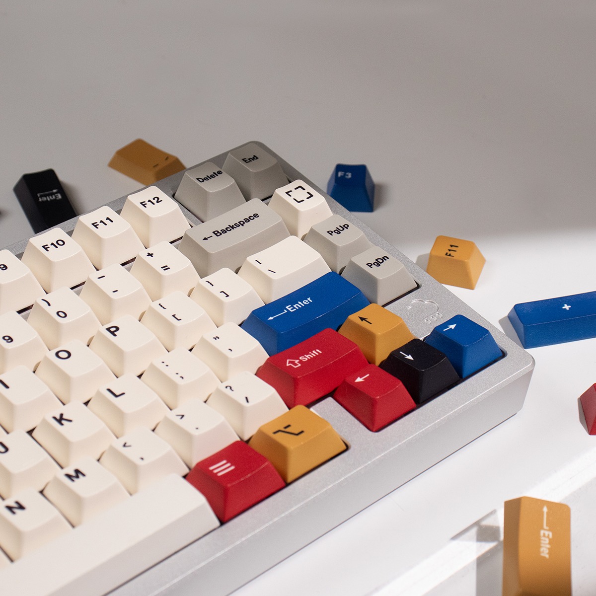 -LW- Retro Warm White Light PBT Keycaps CHERRY Profile คีย์บอร์ด ...