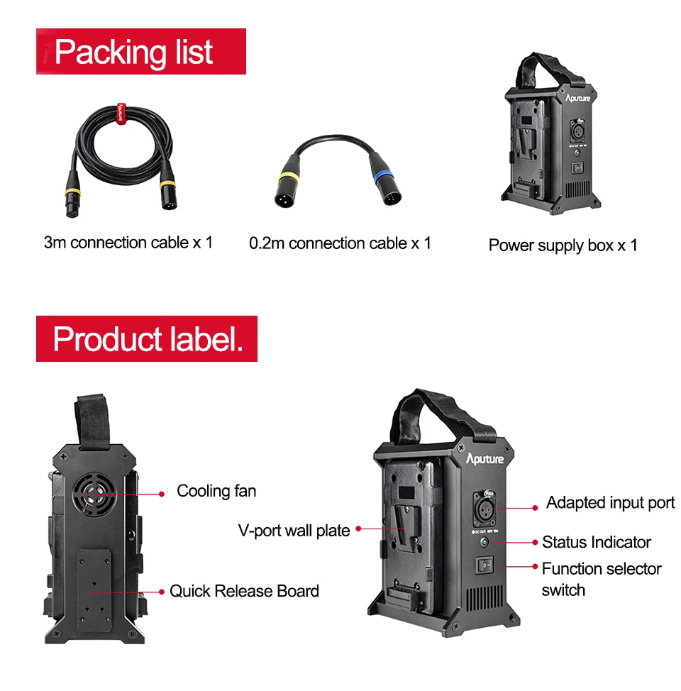 Aputure 2-Bay Battery Power Station ภายนอก V-Mount Dual Battery Power ...