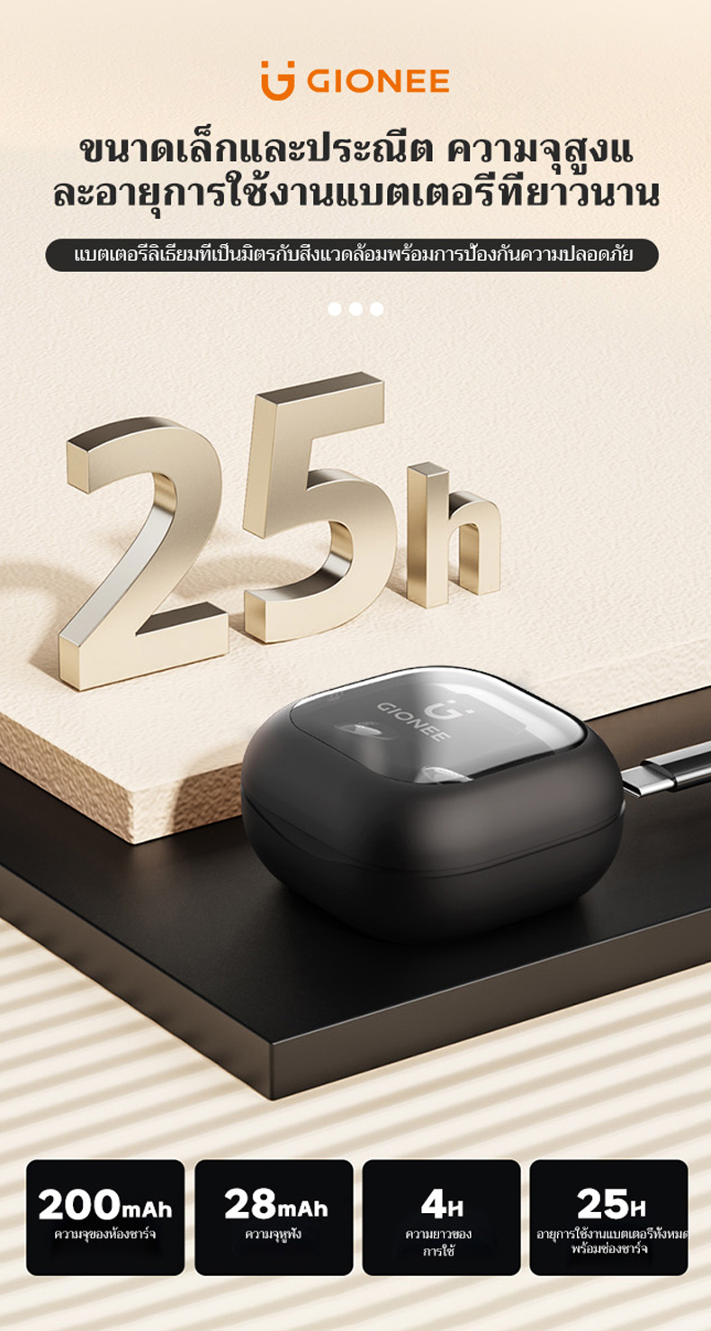 Gionee Mini Earbuds In Ear หูฟังบลูทูธ Bluetooth 5.3 TWS HIFI Stereo หู ...