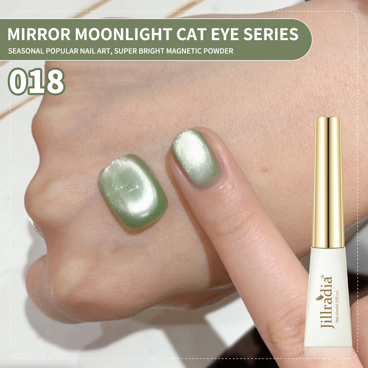 1 PC 10Ml 18 สีกระจก Moonlight Cat Eye ชุดเจลแม่เหล็กแช่ UV LED Cat Eye Gel เล็บเล็บชุดของขวัญ ...