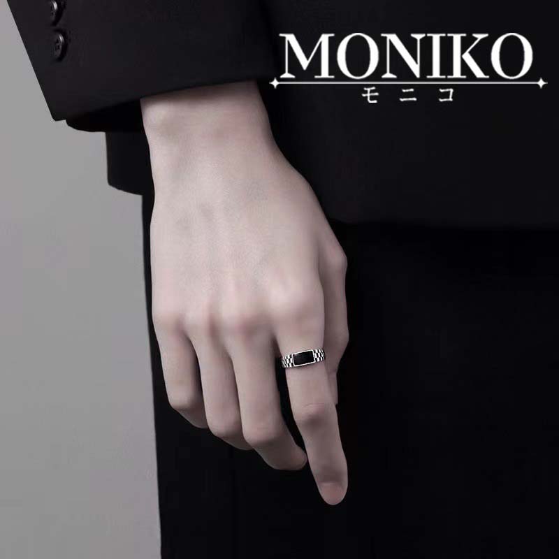 MONIKO Original Design แหวนสไตล์ลายสก๊อต การเปิดสามารถปรับได้ S925 ...