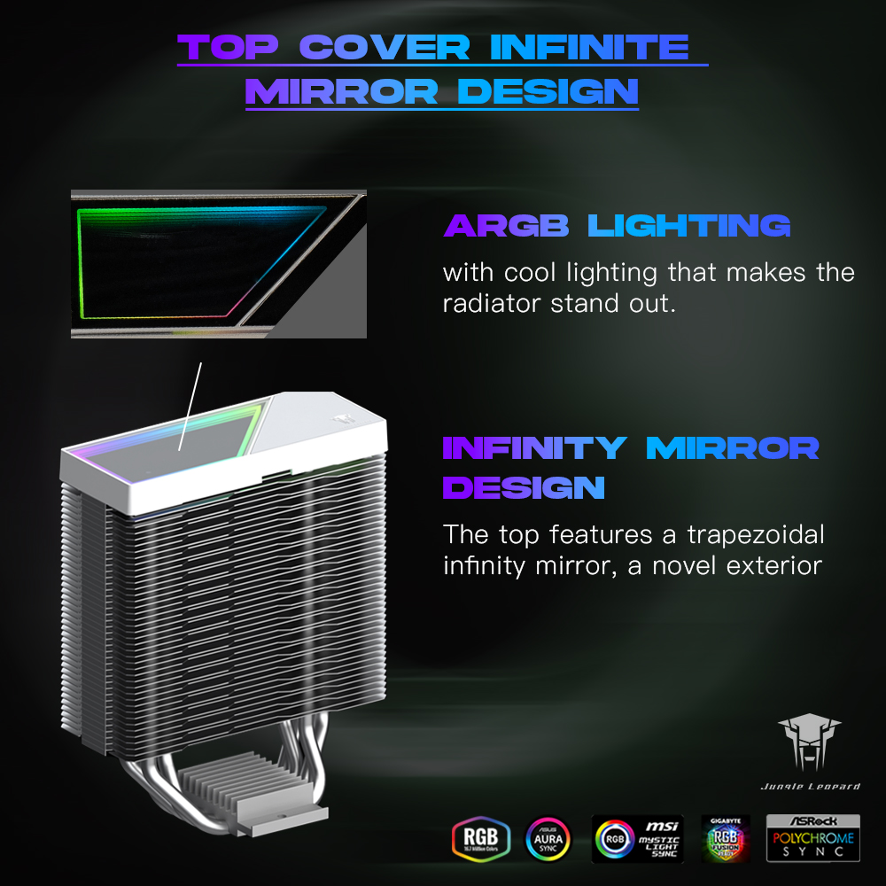 Jungle Leopard KF400 ARGB CPU Cooler 120 มม.PC พัดลม Infinity กระจก ...
