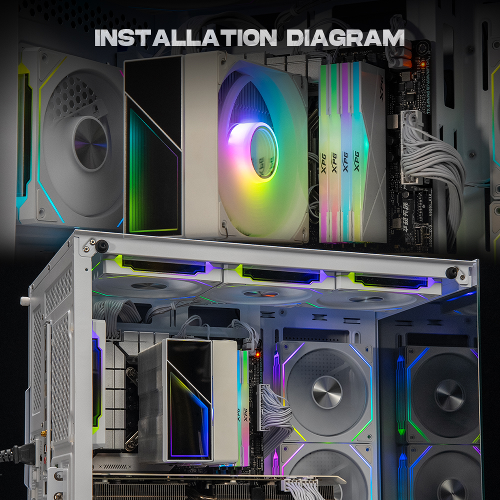 Jungle Leopard KF400 ARGB CPU Cooler 120 มม.PC พัดลม Infinity Mirror ...