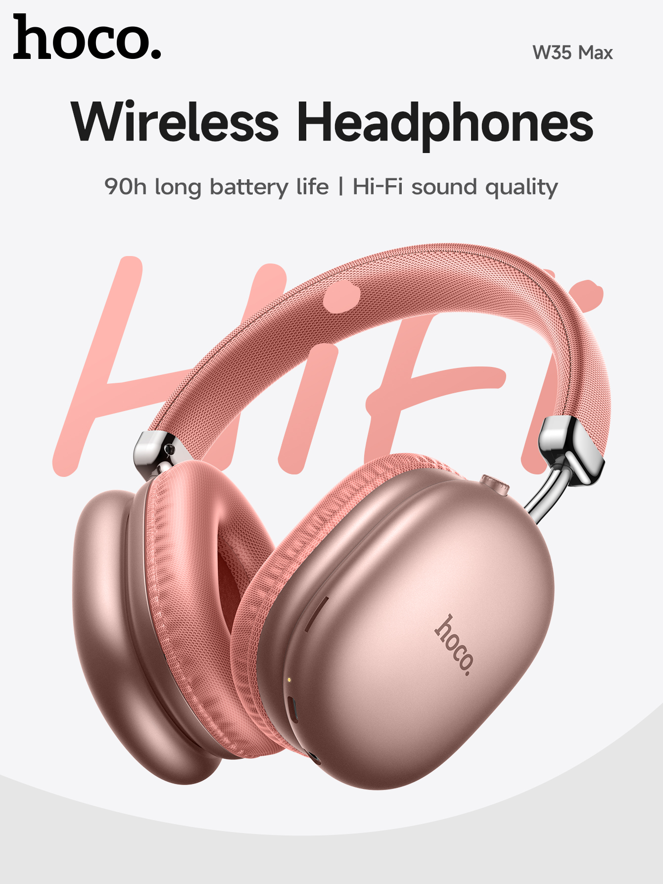 [ระยะเวลาใช้งาน 90ชม] Hoco W35 Max หูฟังไร้สาย บลูทูธ 5.3 HIFI รองรับการ์ด AUX TF พร้อมสายสัญญาณ ...