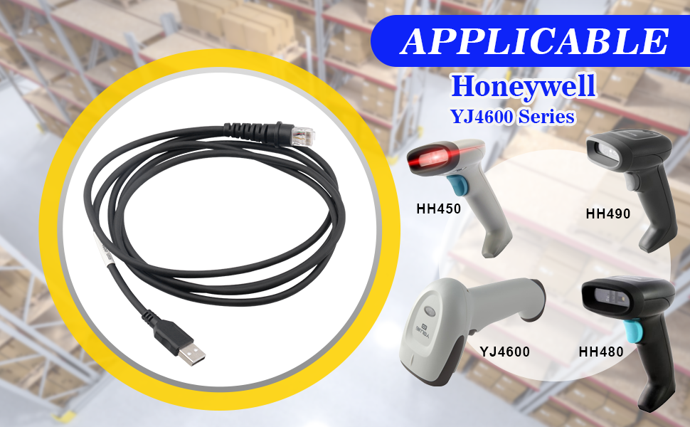 สาย USB 2M สําหรับ Barcode Scanner, MS Orbit 7120 7100 MS3580 MS5145 MS1633 YJ3300 MS9540 ...