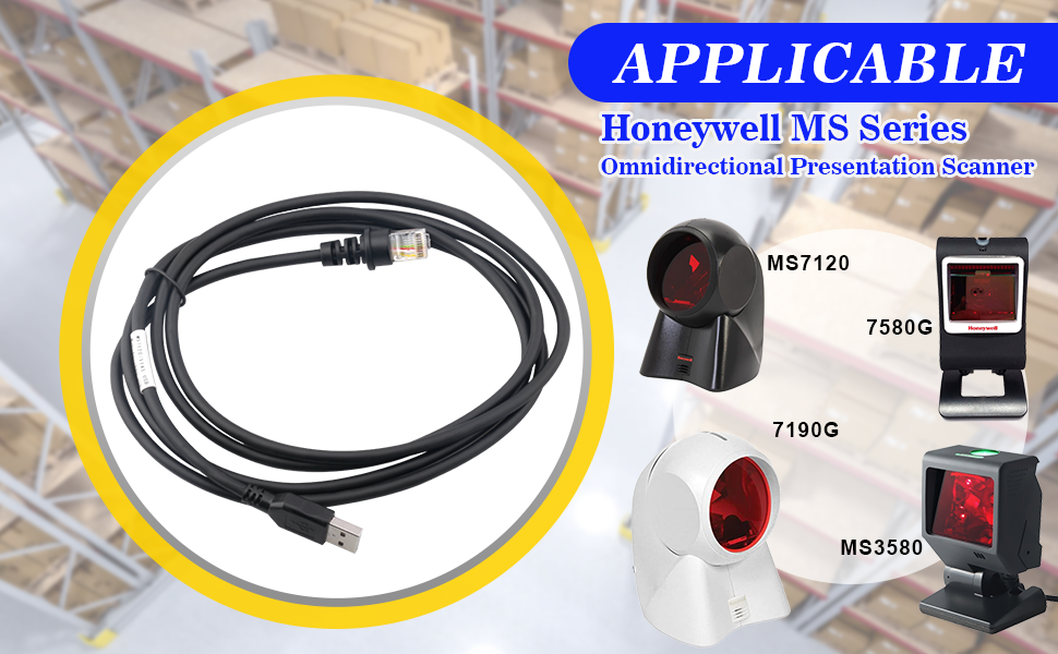 สาย USB 2M สําหรับ Barcode Scanner, MS Orbit 7120 7100 MS3580 MS5145 ...