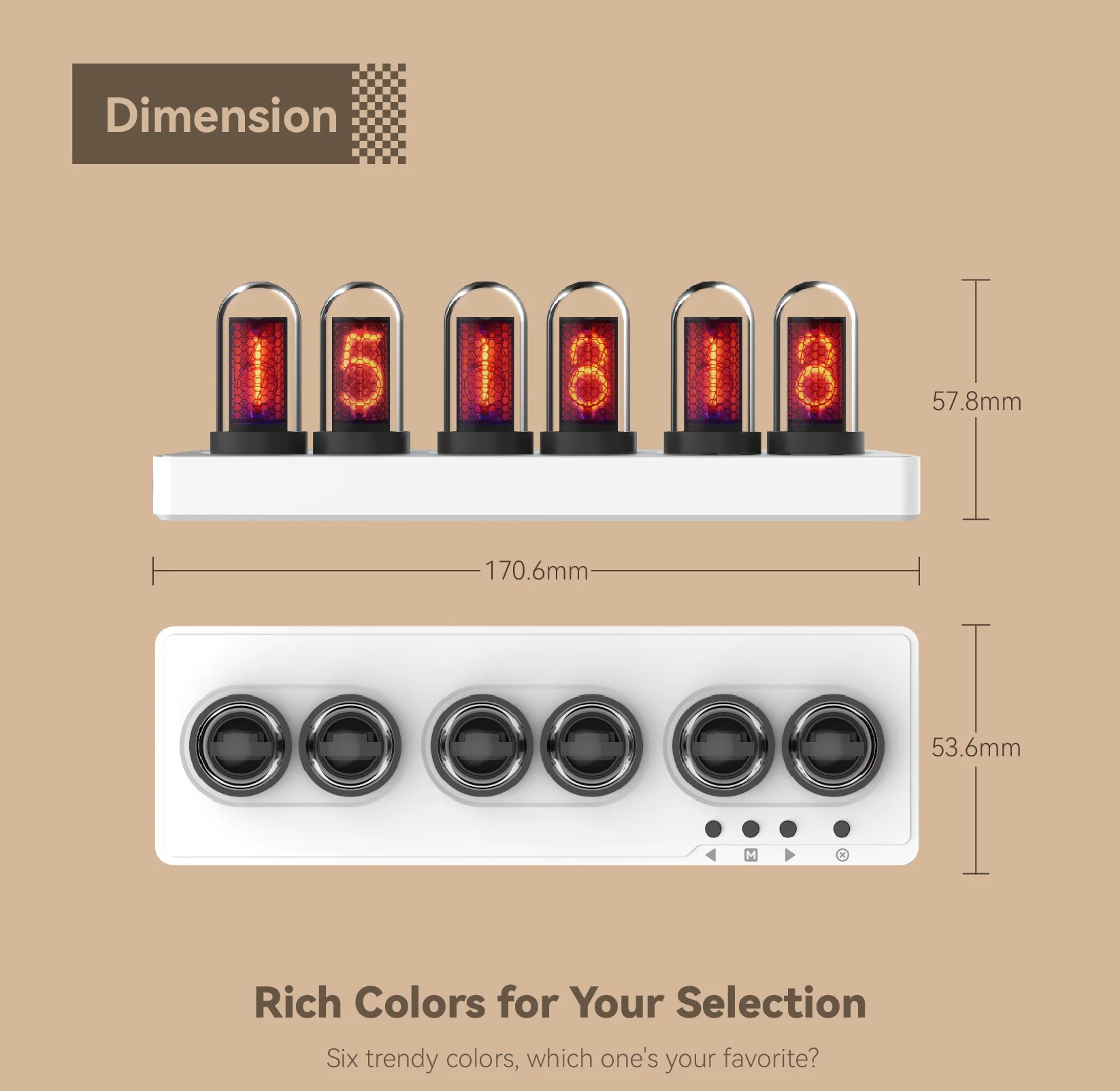 การควบคุม WIFI 6-DIGIT MiniIPS หน้าจอสี quasi-glow หลอดนาฬิกาดิจิตอล ...