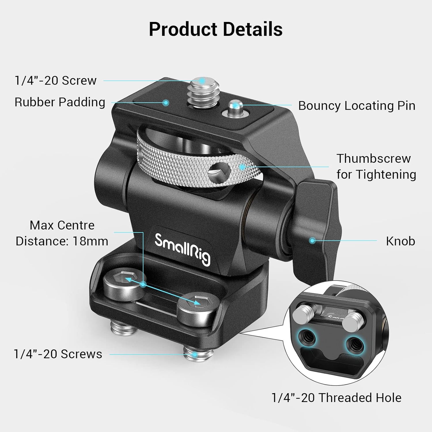 Smallrig Swivel and Tilt Adjustable Monitor รองรับ NATO Clamp & ARRI & Screws & Cold Shoe #2906B ...