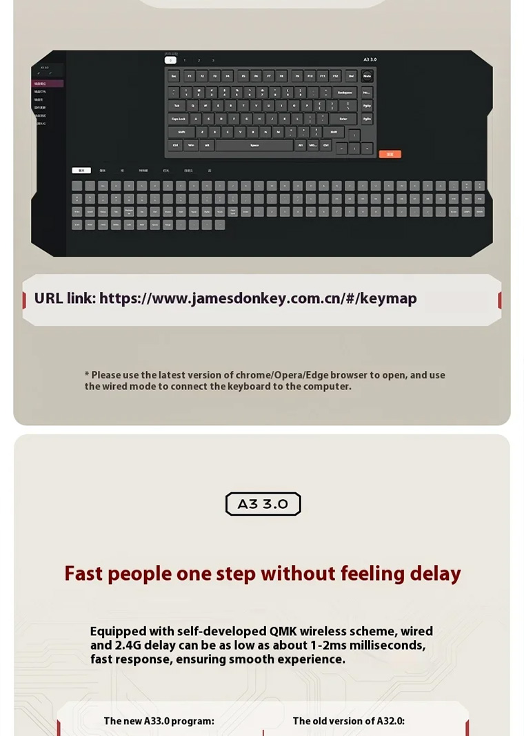 James Donkey A3 3.0 คีย์บอร์ดไร้สายปะเก็นPro โครงสร้างปลั๊กร้อนที่กําหนดเองการเชื่อมต่อสามโหมด ...