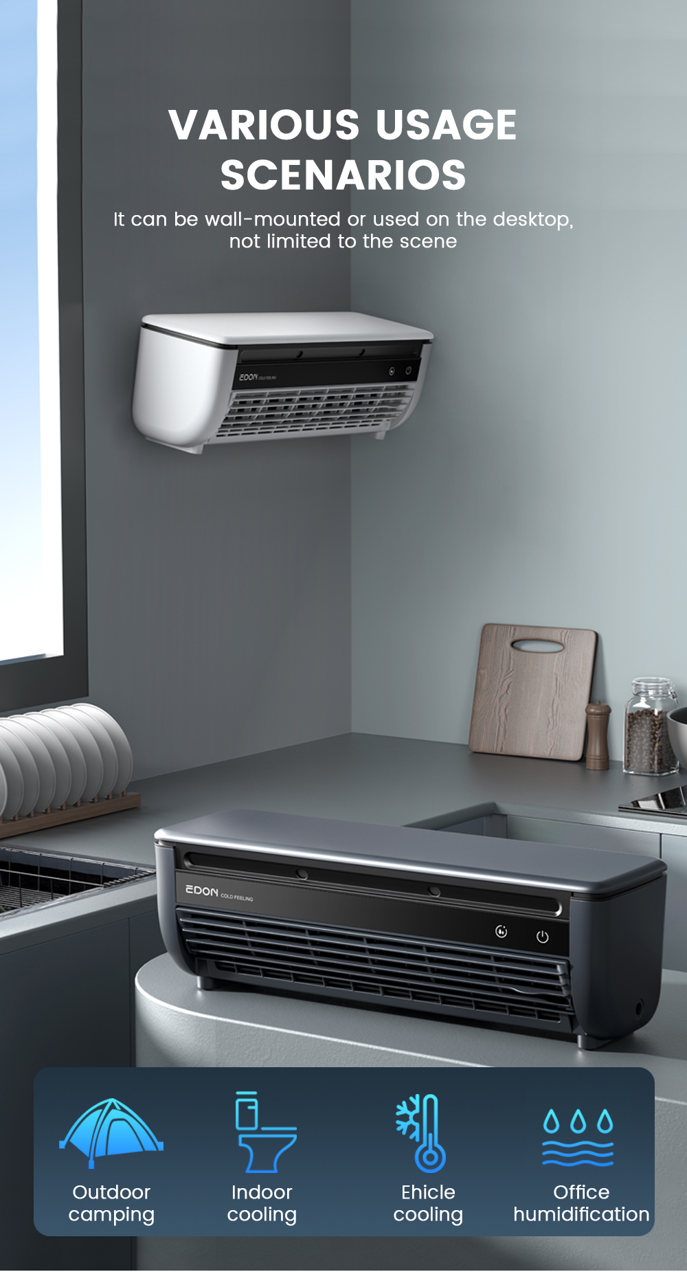 Edon E868 พัดลมระบายความร้อนด้วยอากาศติดผนัง 15W Power 30S ระบายความ ...