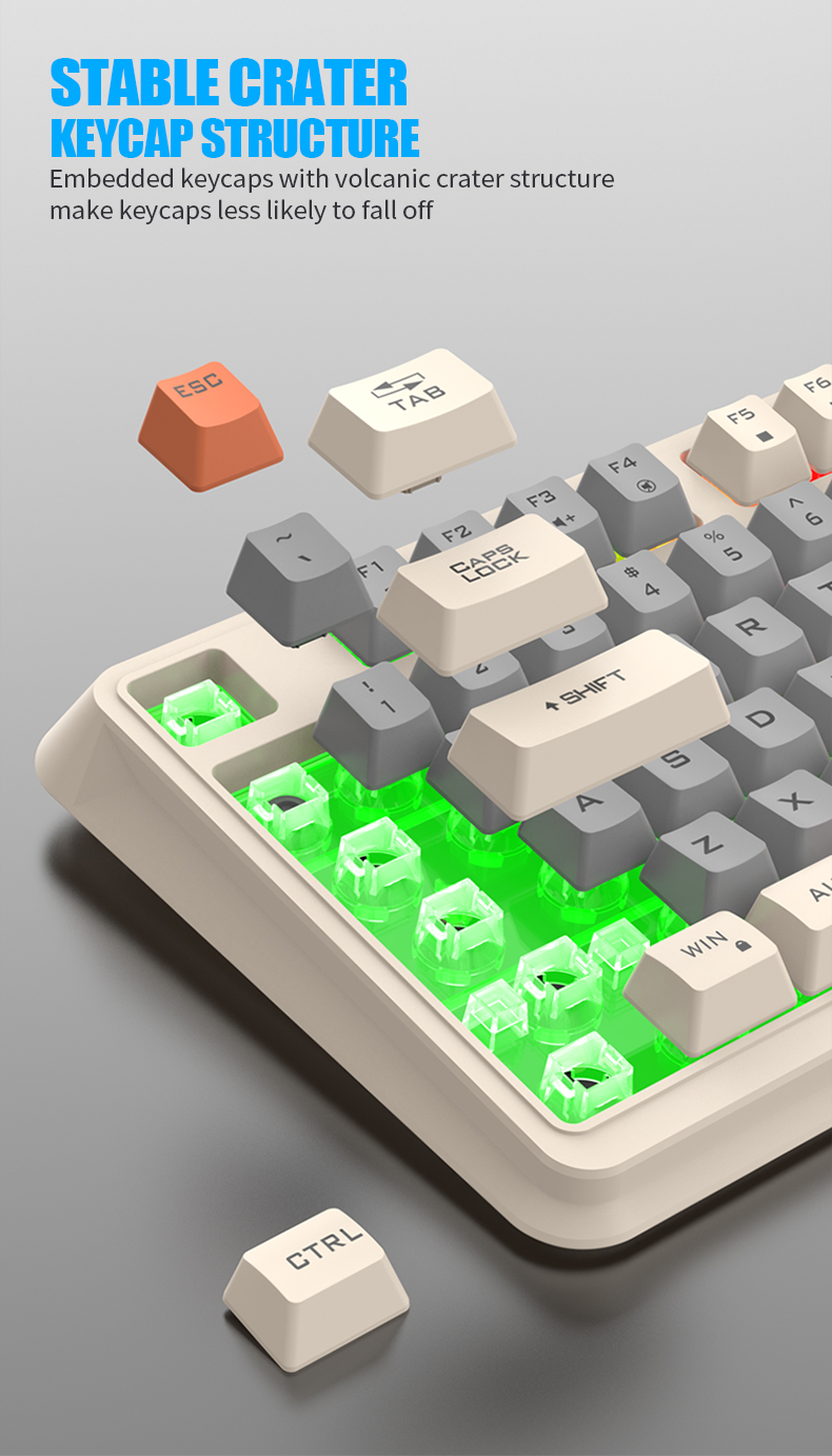 Backlit Gaming Mechanical Keyboard Gamer RGB Mechanic Kit USB แบบมีสาย ...