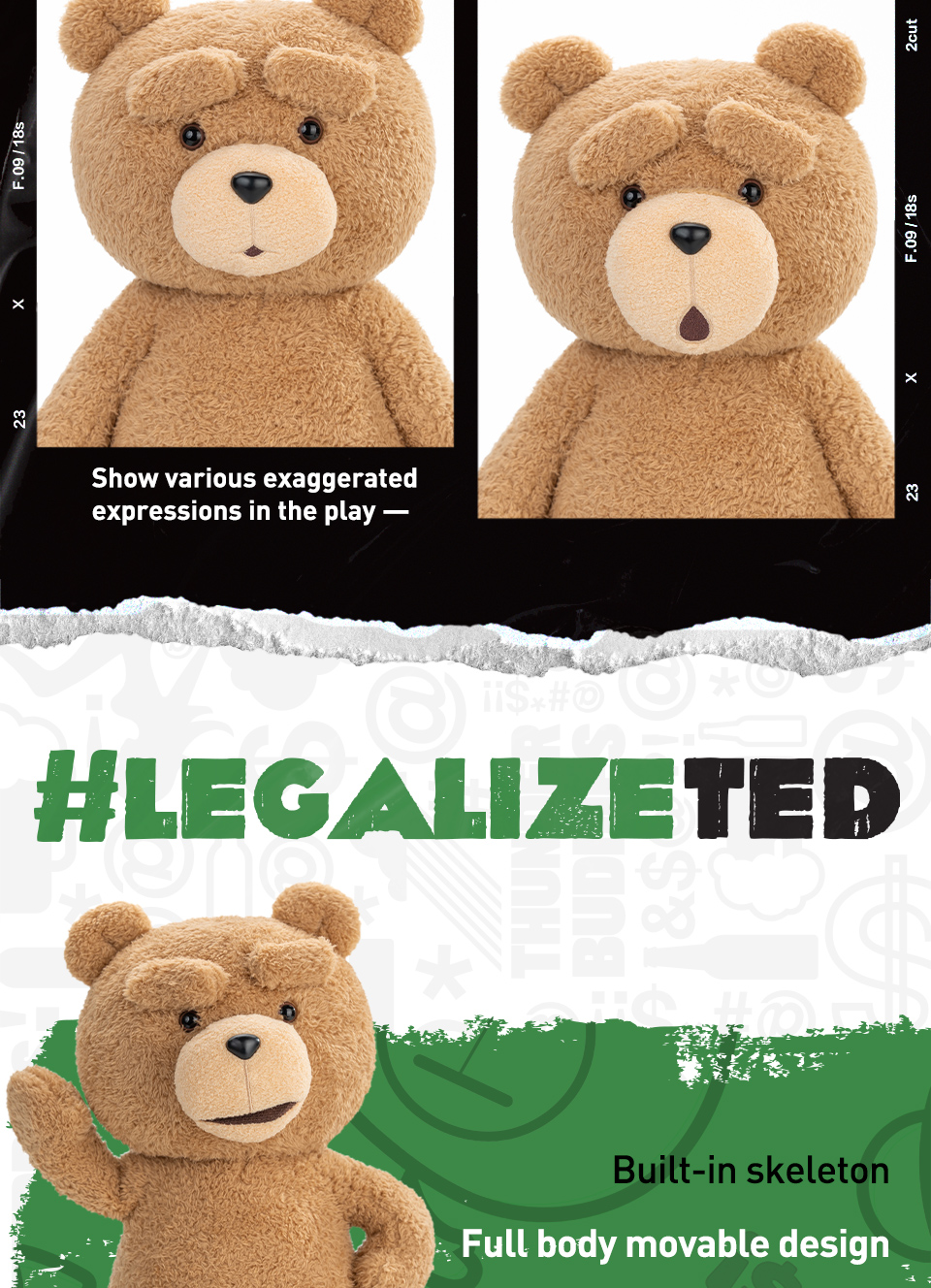POP MART (Ted2) ted action plush doll | Shopee Thailand
