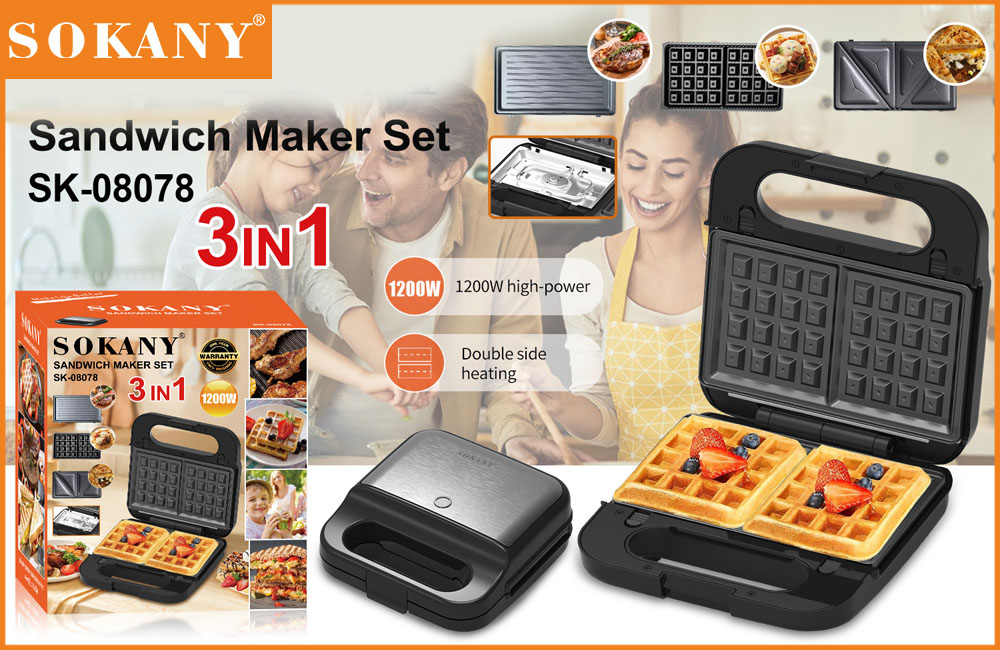 SOKANY 3in1 1200W เครื่องทำวาฟเฟิล เครื่องทําโดนัท เครื่องทําขนมไข่ มีหลากหลายรุ่นให้เลือก ...