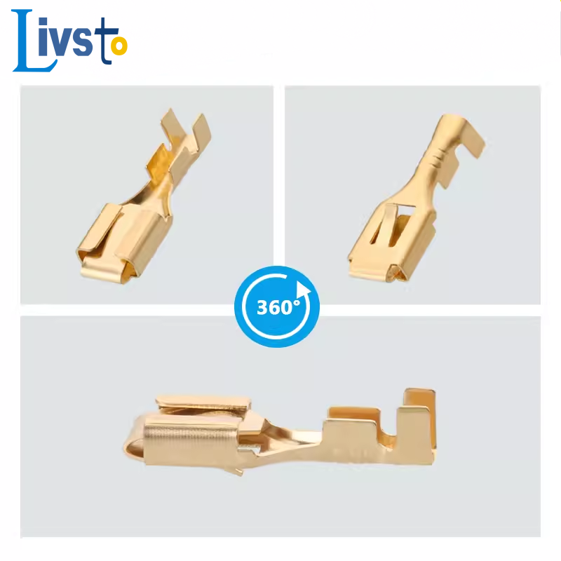 20/50 pcs 6.3 MM รถ Crimp Terminal Spade Connector ทองแดง Pins Auto หญิงชาย Splice ขั้วต่อสายไฟ ...