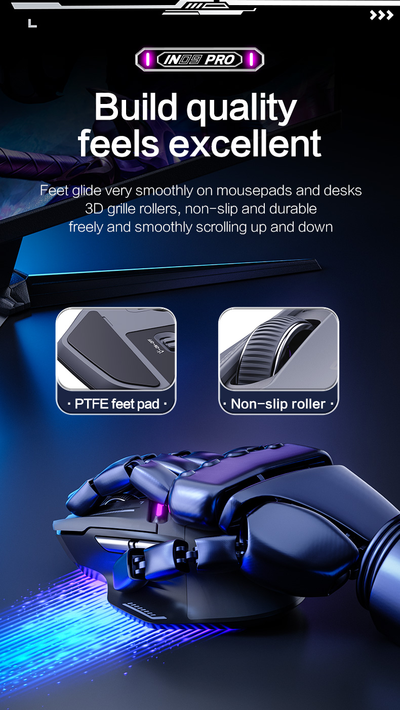 Inphic IN9 pro เมาส์สําหรับเล่นเกมไร้สาย/แบบมีสาย/Bluetooth5.0 Tri-mode ...