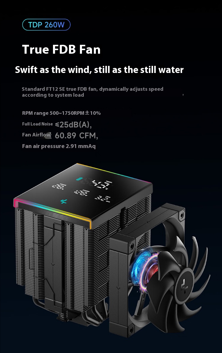 Deepcool AK620 Digital PRO 6 ท่อความร้อน CPU Cooler TDP 260W CPU Air Cooler สําหรับ LGA2066 2011 ...