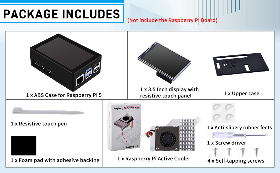 52pi 3.5 นิ้ว 480x320 พิกเซลพร้อมจอแสดงผล ABS และ Active Cooler Kit ...