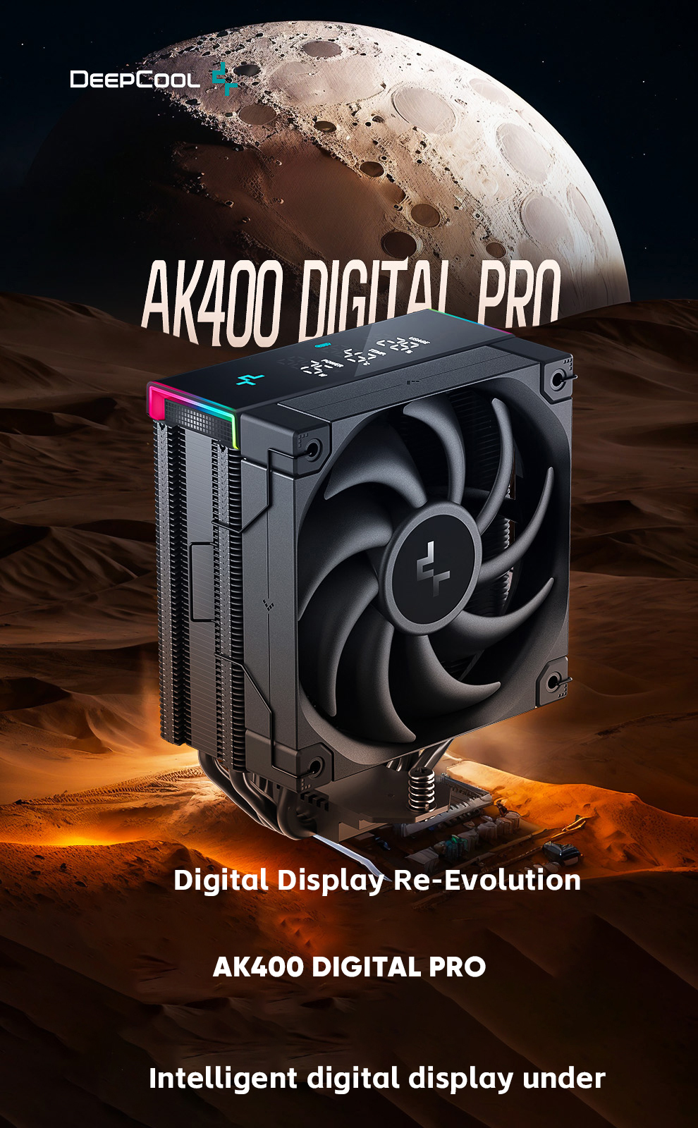 Deepcool AK400 Digital Pro/ดิจิตอล/ดิจิตอล WH CPU Air Cooler 4 ท่อความ ...