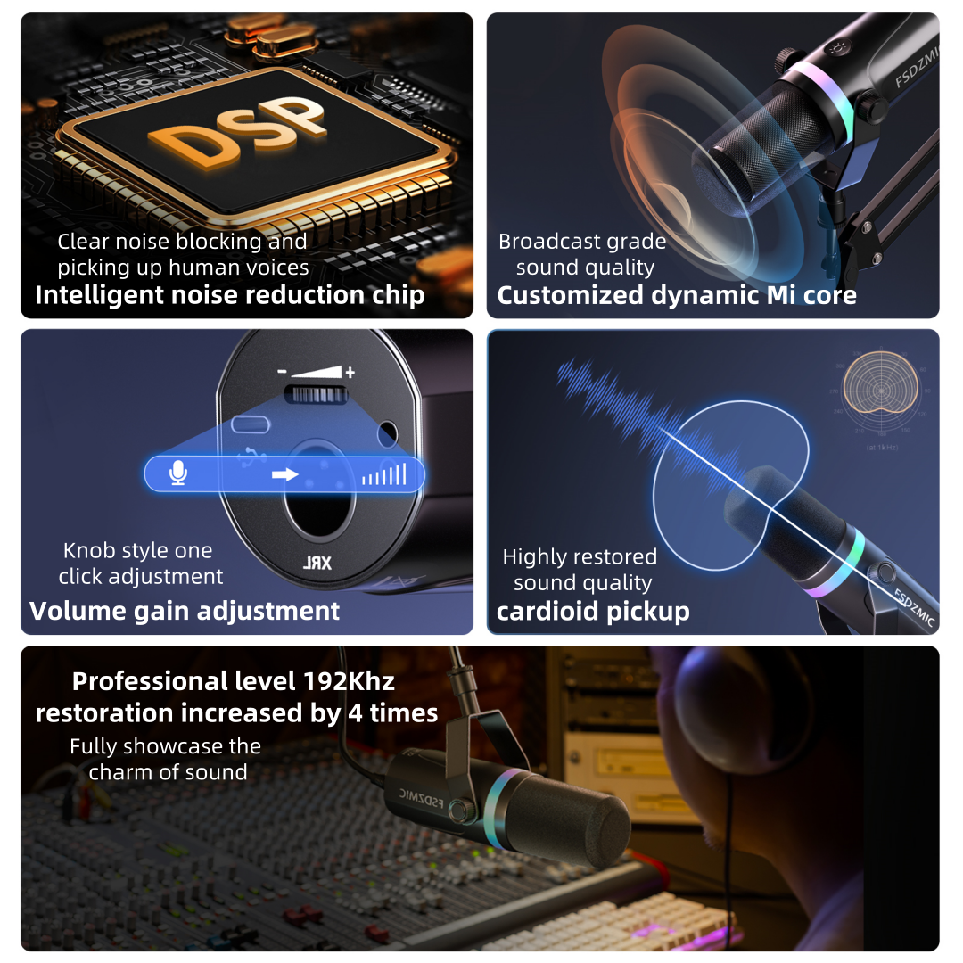 Kusky FS200 Dynamic Microphone XLR USB Dual Model Microphone ไมโครโฟน ...