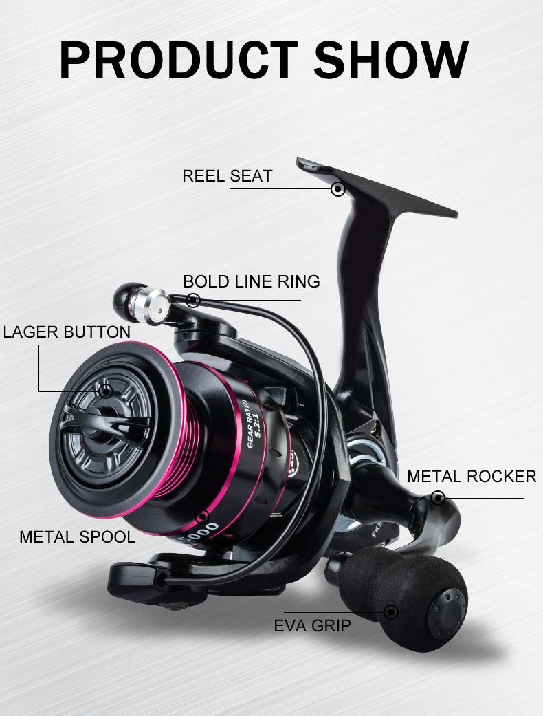 Billings Spinning reel 12Kg ลากสูงสุด Spinning fishing reel โลหะ rocker ...