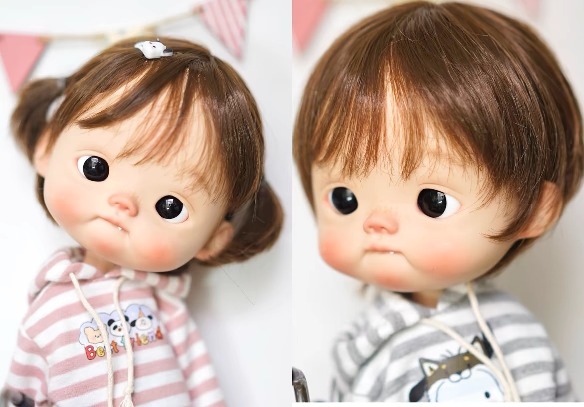 Bjd Big Head diandian Blythe Qbaby วิกผมตุ๊กตาอุปกรณ์เสริมผมผ้าไหมนม ...