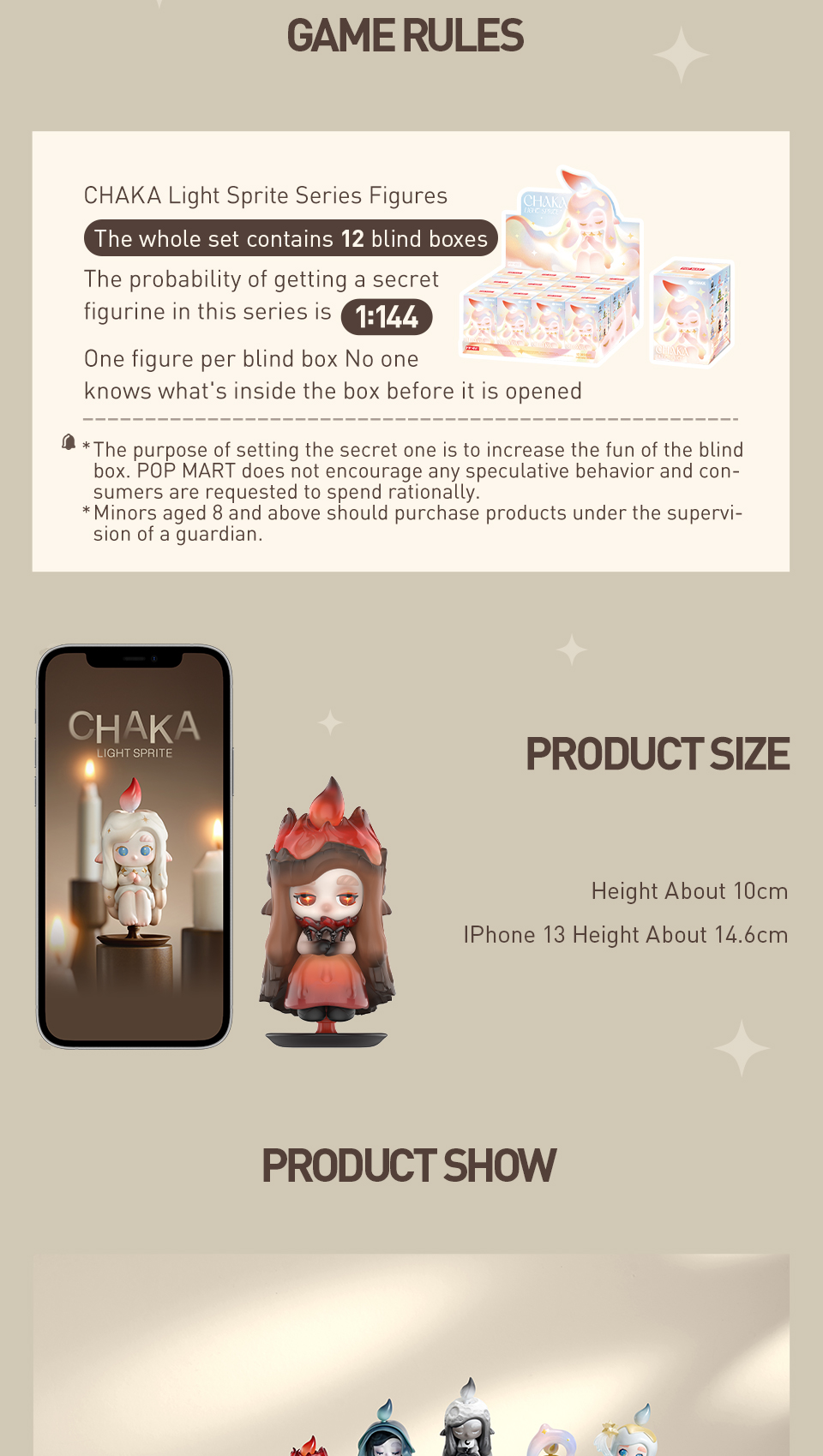 POP MART CHAKA Light Sprite Series Figures Blind Box (Whole set ...