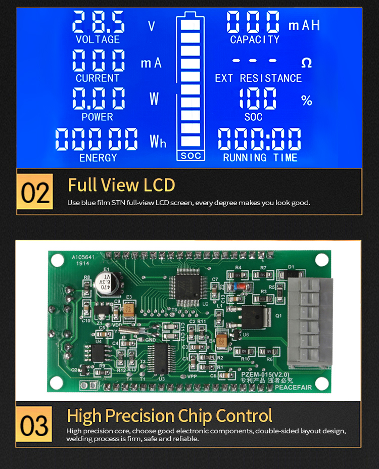เครื่องวัดแรงดันไฟฟ้า แอมมิเตอร์ แบตเตอรี่รถยนต์ PZEM-015 PZEM-013 DC 0 ...