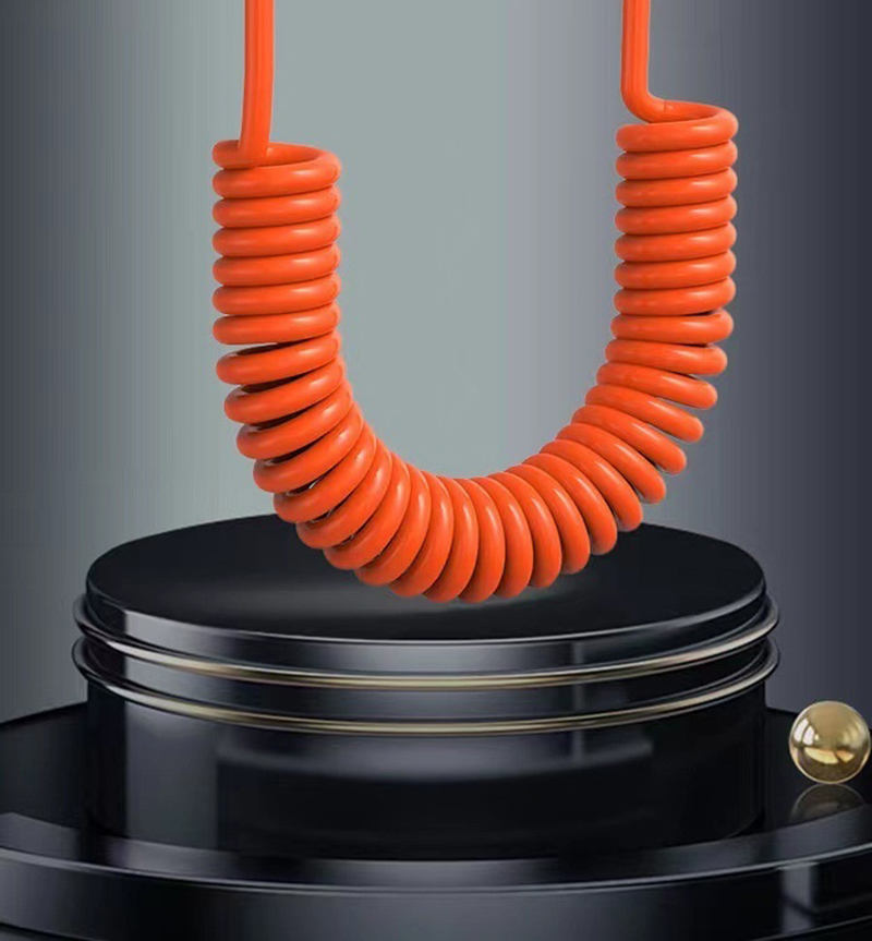 100w 4 In 1 Coiled Spring Retractable Cable 1.5M USB Type C สายเคเบิล ...