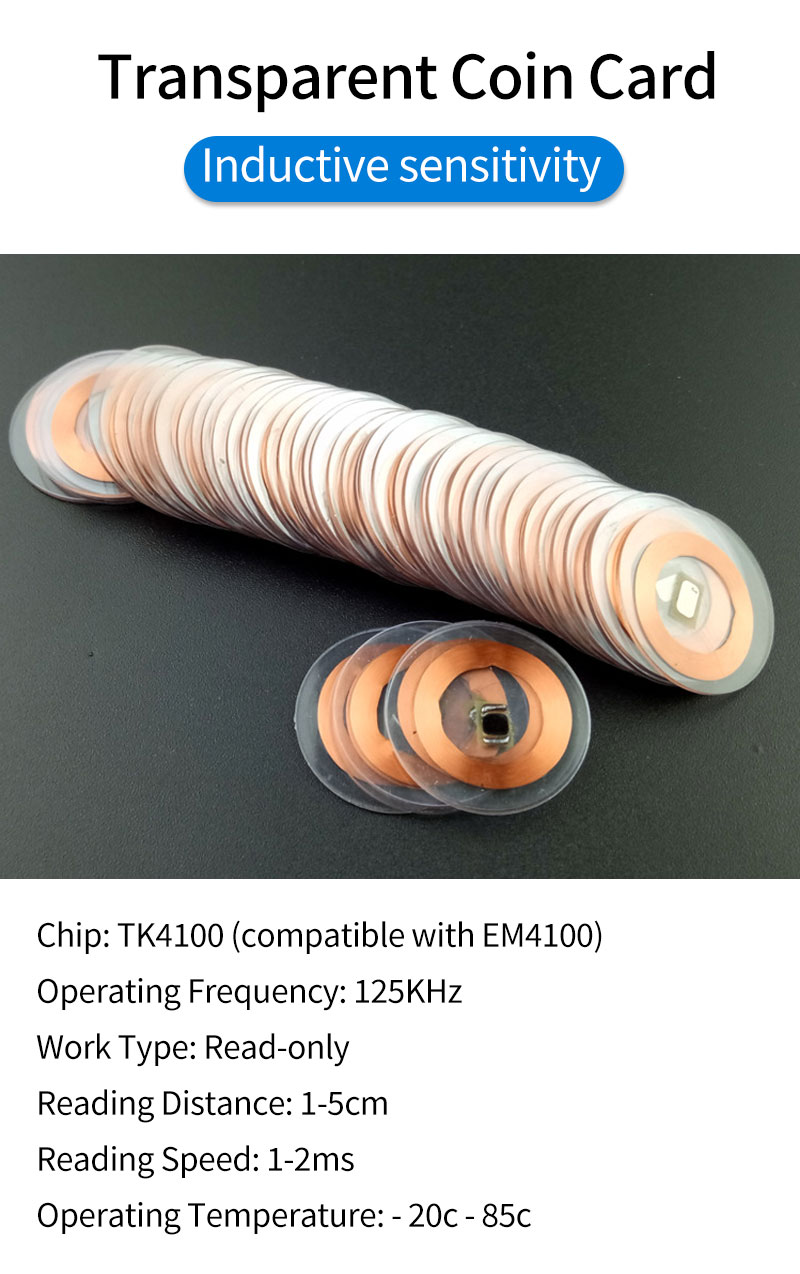 10 ชิ้น 125KHz EM4100 / 13.56Mhz M1 Coil โปร่งใสเหรียญการ์ดอ่านเท่านั้น ...
