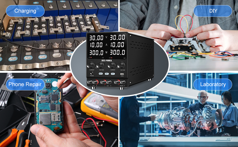 Nice-power Dual DC Power Supply Dual-channel Bench Source 30V 10A 12 ...