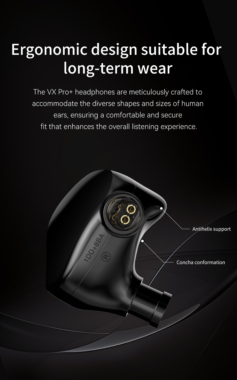 Trn VX PRO+ หูฟังชนิดใส่ในหู 8BA + 1DD Hybrid Metal HIFI Monitor หูฟัง ...