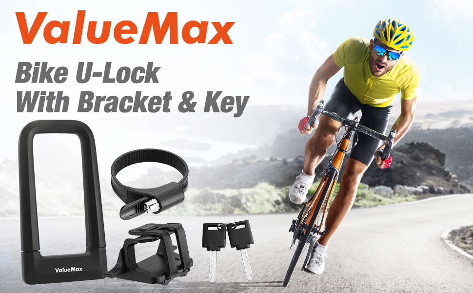 Valuemax Bike U Lock สีดํา/ส้ม กันขโมย Secure MTB Road Bike ล็อคล้อรถ ...