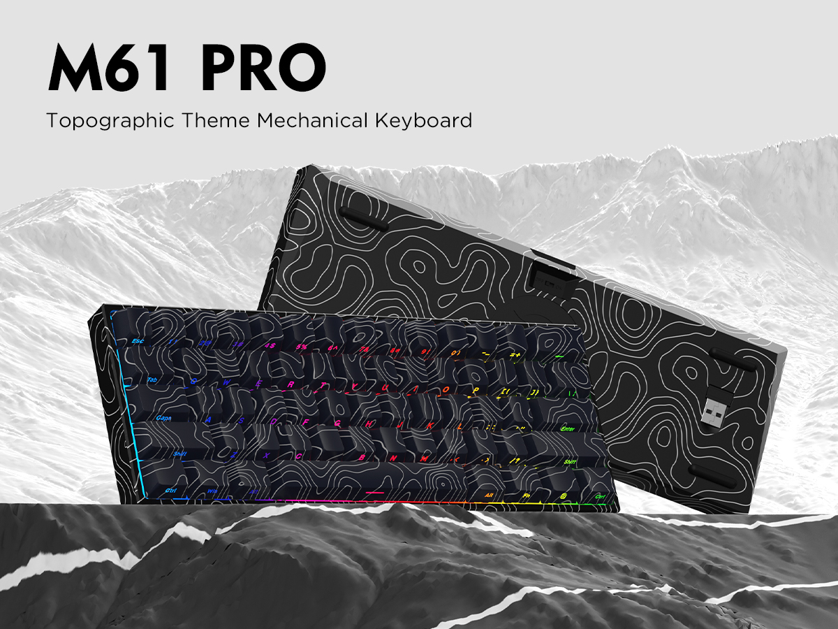 Xvx M61 Pro Topographic 61 Keys Tri-Mode Mechanical keyboard ...