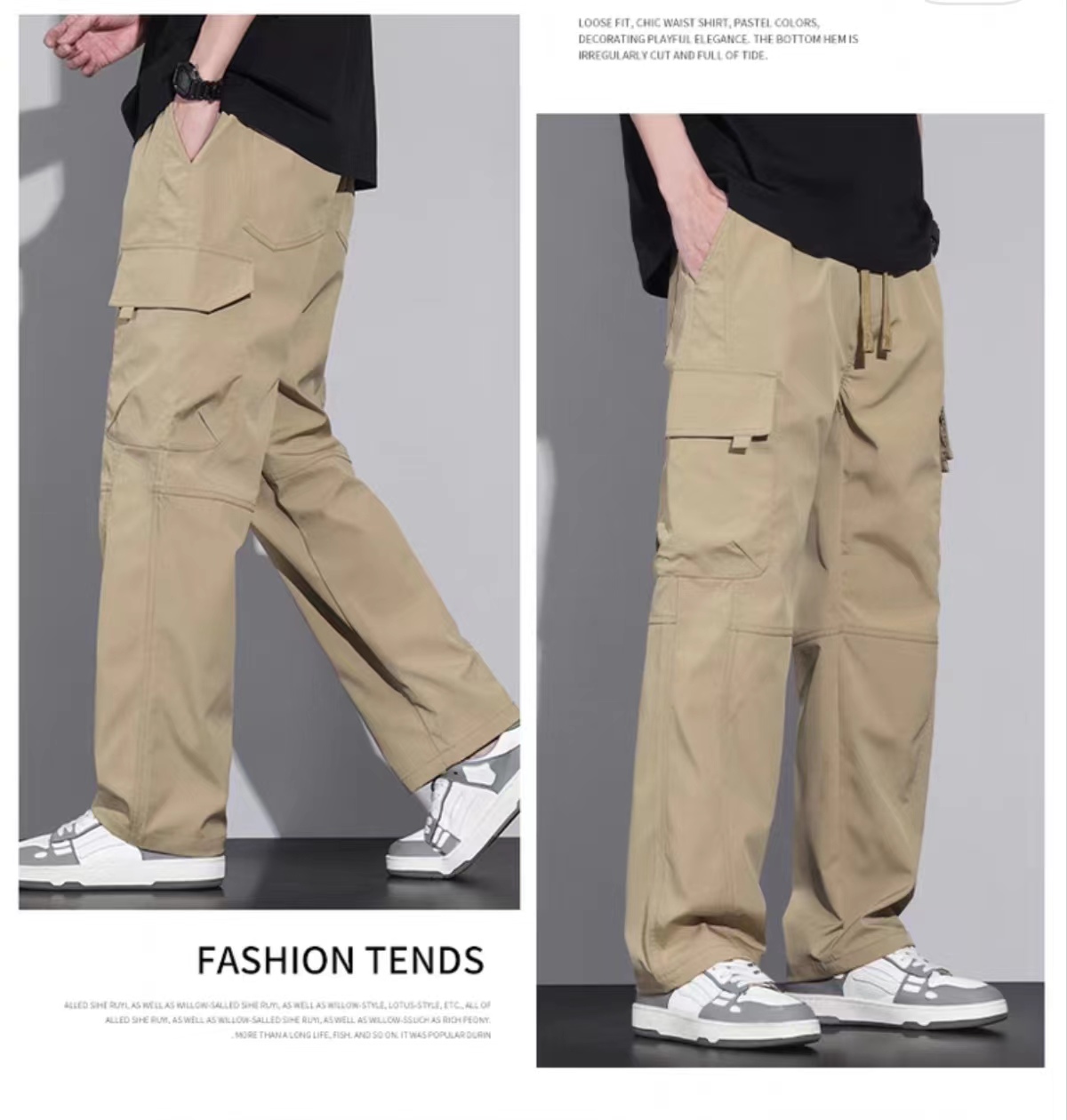 BECOOLMAN - 【M-3XL】2024ฤดูร้อนบางหลวมตรงกางเกงผู้ชายอเมริกันแฟชั่นสบายๆกางเกงกีฬา | Shopee Thailand