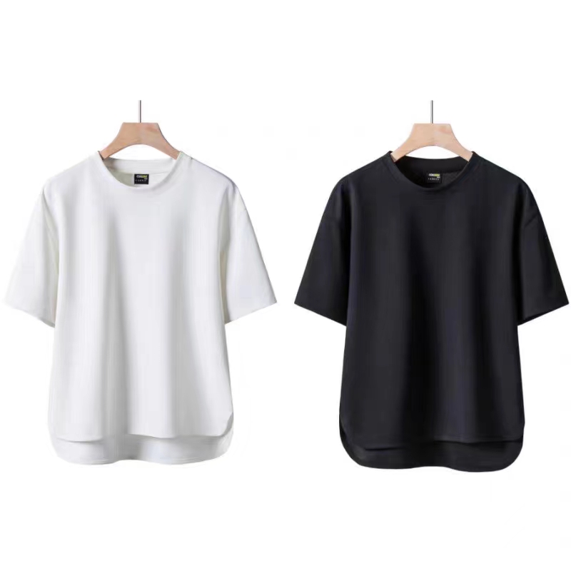 Becoolman-ผู้ชาย ฤดูร้อน แนวโน้ม แขนสั้น สบาย ๆ ไบนารี สีทึบ วงกลม หลวม ...