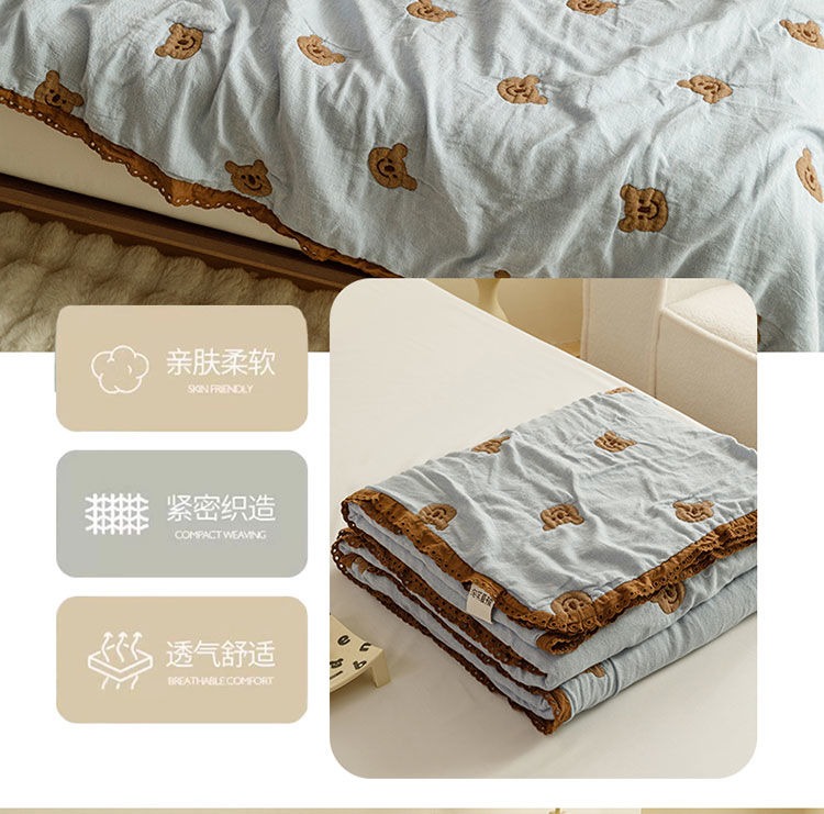 【Ten Beans】ควิลท์ 1.5m1.8m5 ฟุต 6 ฟุตยาวผ้าฝ้ายผ้ากอซฤดูร้อนเย็นผ้าฝ้าย ...