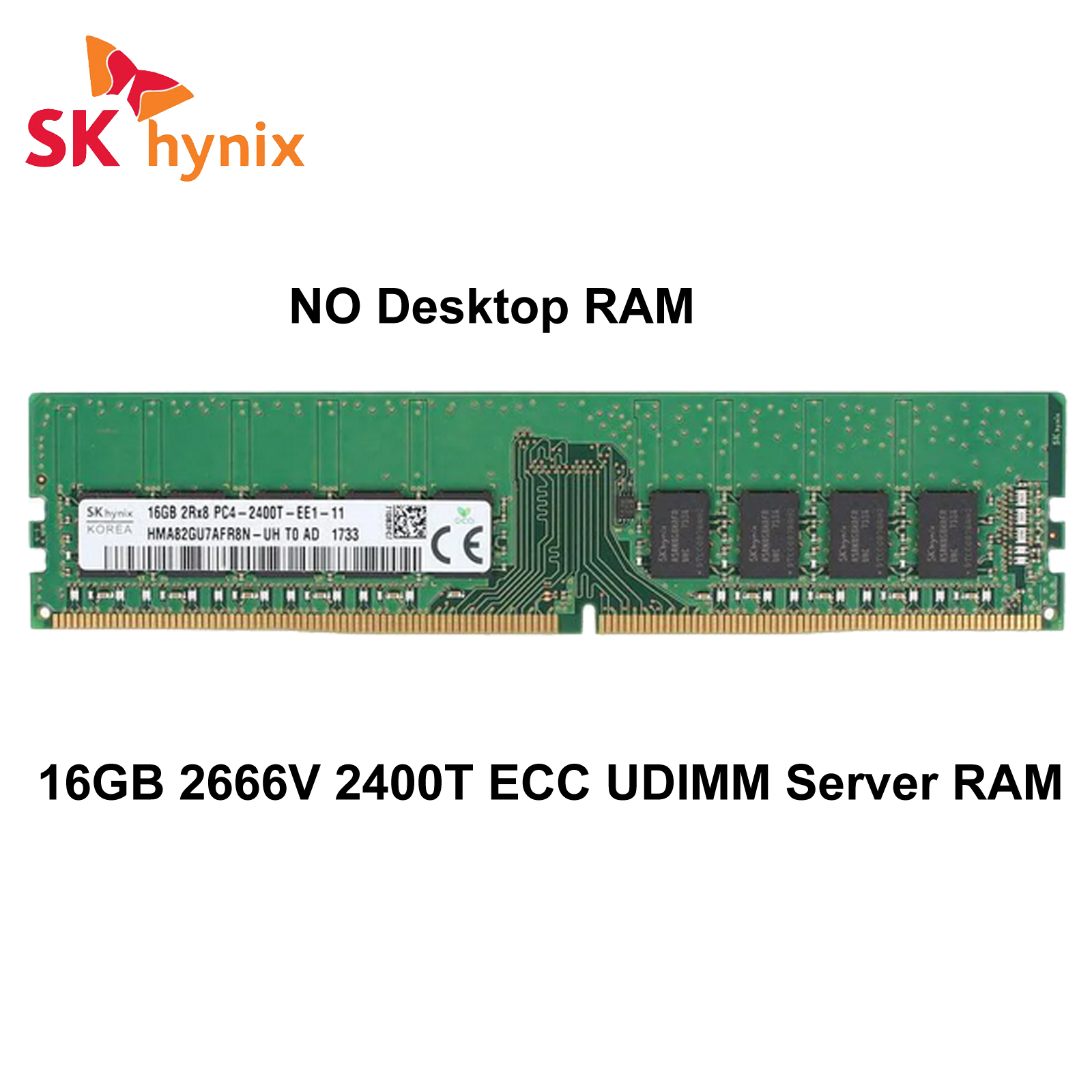 Sk Hynix 16GB PC4-2400T 2666V DDR4-2400MHz 2666MHz 288Pin 1.2V ECC UDIMM หน่วยความจําเซิร์ฟเวอร์ ...