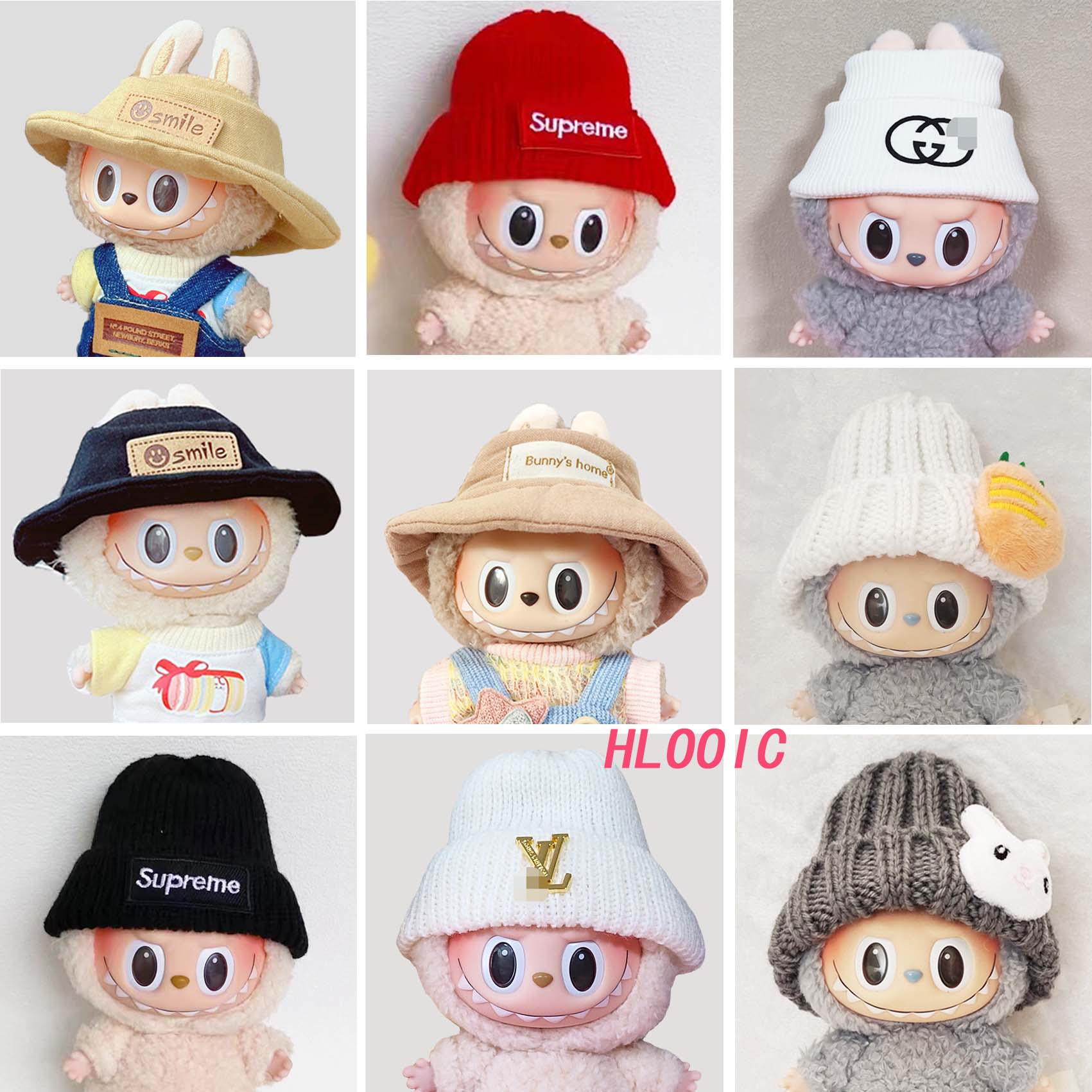 15 ซม.17 ซม.Labu V1 V2 V3 หมวกหมวก Labubu V1 V2 มีที่นั่ง macaron ...