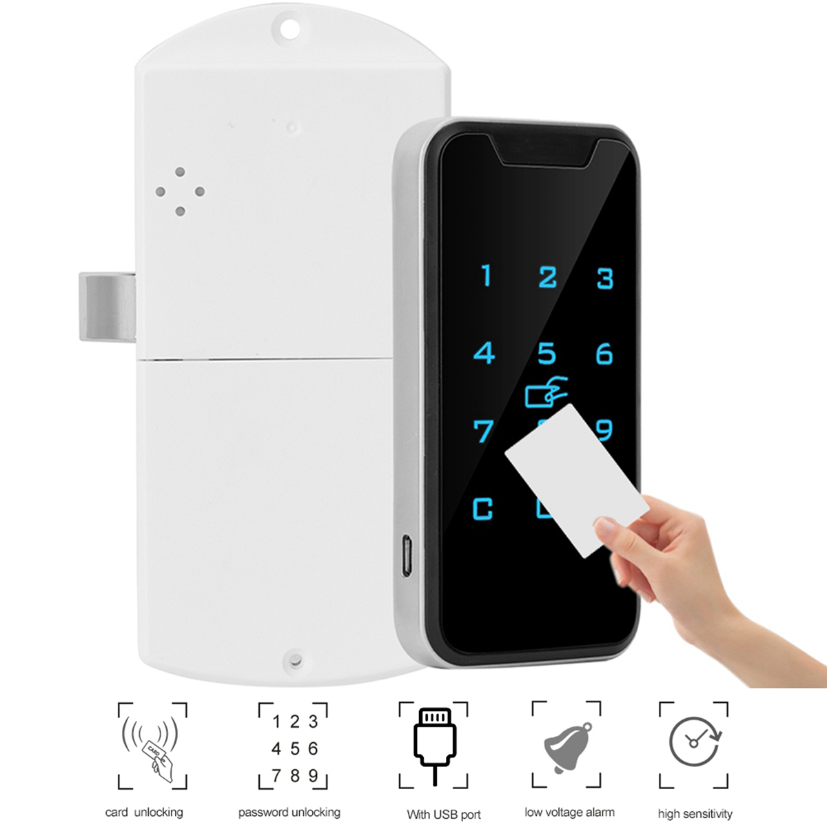Smart Lock Key Card & Password กลอนดิจิตอล Digital Door Lock ล็อคตู้แบบ ...