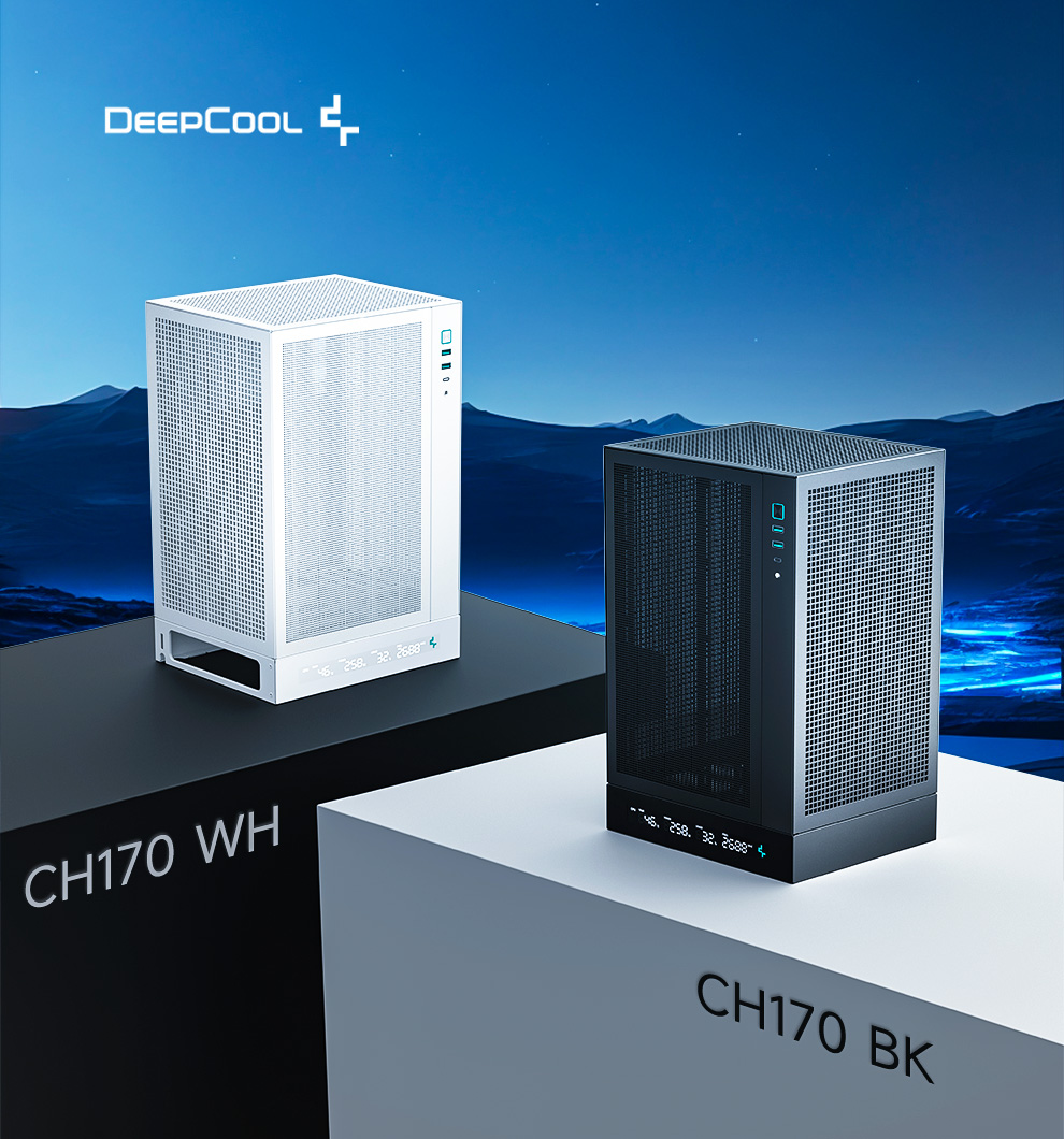Deepcool CH170 คอมพิวเตอร์ ITX เคสขนาดเล็กหน้าจอแสดงผล 240 ตาข่าย Type ...