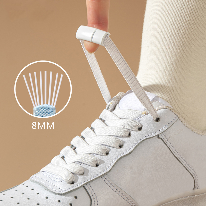 Magnetic Lock Shoelaces without Tie Elastic laces รองเท้าผ้าใบไม่มี Tie ...