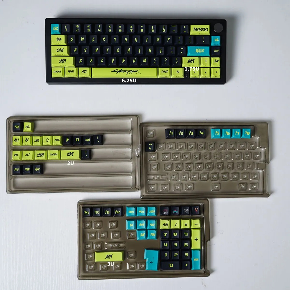 130 Keys Cyberpunk Keycaps Side Shine ผ่าน PBT Dye-sub Cherry Profile ...