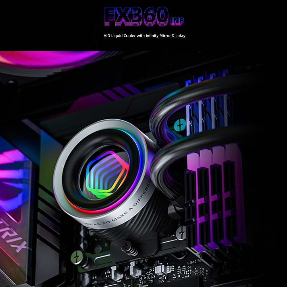 Id cooling FX360 INF FX240 INF ARGB CPU Aio Cooler สีดํา/สีขาว 360 มม. ...