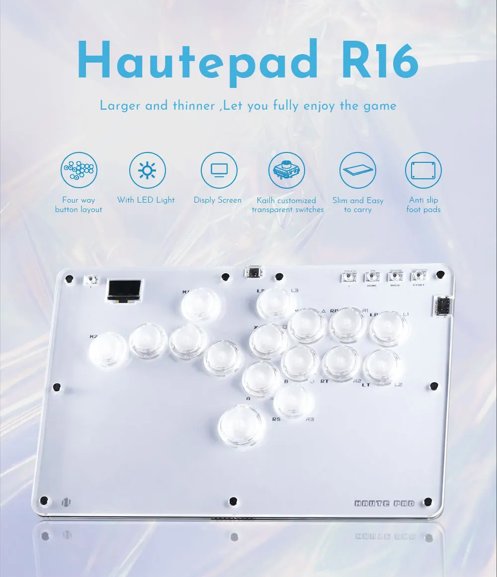 ⭐Haute42 R16 จอยสติ๊กอาเขต Hitbox Controller ปุ่มขอบ leverless อาเขต ...