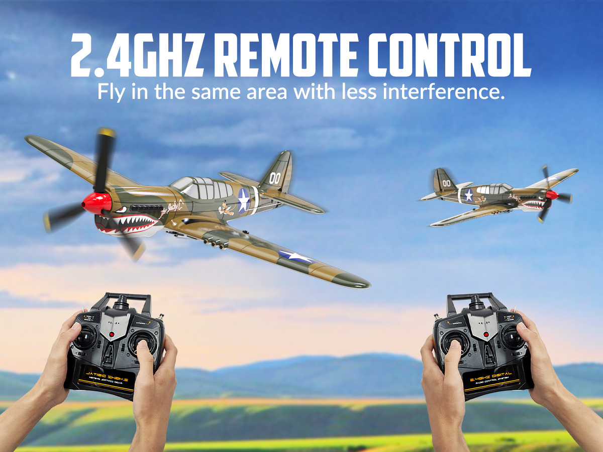 Volantex RC Airplane P40 Fighter Warhawk 2.4GHz 4CH EPP 6-Axis Gyro 400mm Wingspan One Key U ...