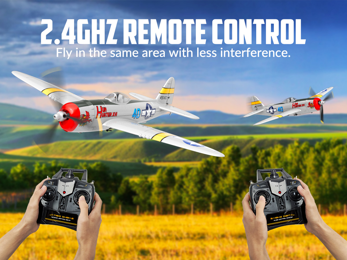 VOLANTEXRC RC Airplane 2.4GHz 4CH P-47 Thunderbolt WWII One Key ...