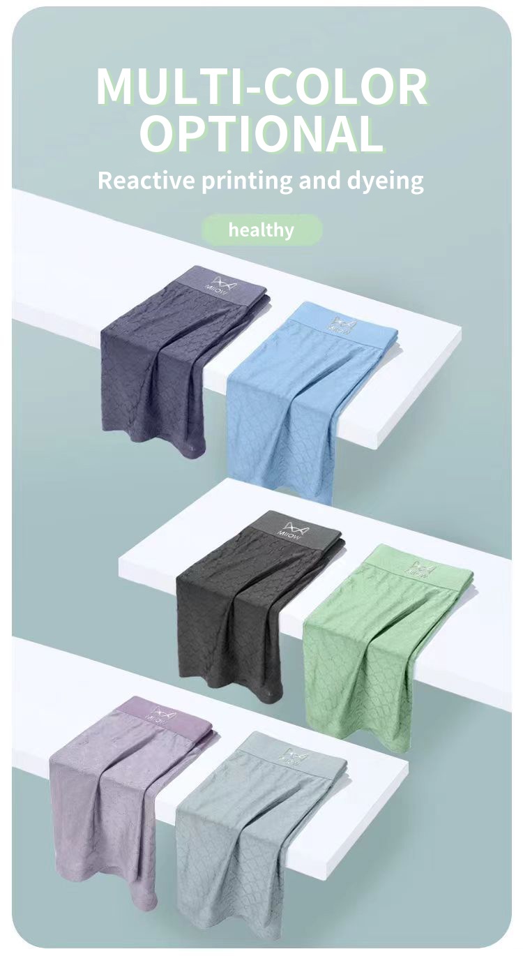 Miiow 3 ชิ้น Ins สไตล์ผ้าฝ้ายผู้ชายกางเกงนักมวยกางเกงขาสั้น Breathable Innerwear Man ชุดชั้นใน ...