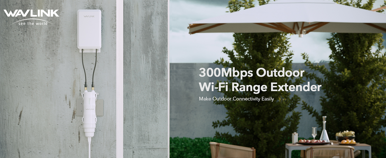Wavlink 300Mbps Outdoor AP/Repeater CPE 2.4GHz WiFi Long Range Extender ...
