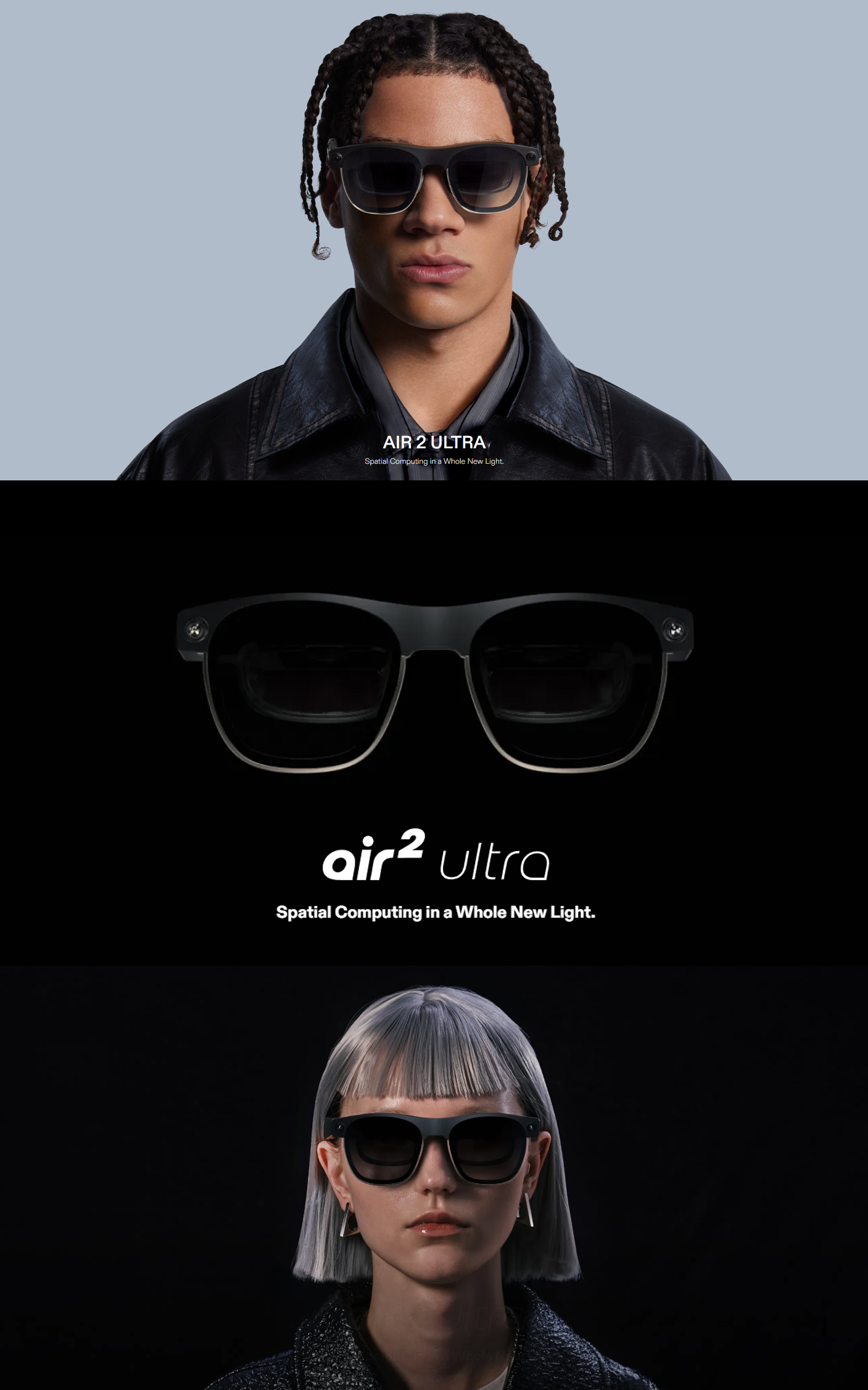 Xreal Air 2 Ultra Smart AR แว่นตา 6 DoF 52° Fov 4K 3D HD 385 หน้าจอ ...