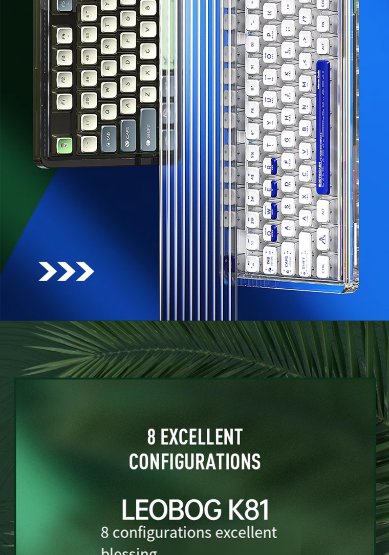 Leobog K81 คีย์บอร์ดไร้สาย Bluetooth สามโหมด 75% พร้อมปะเก็นอะคริลิคใสที่กําหนดเอง มีขาย 1000 ...